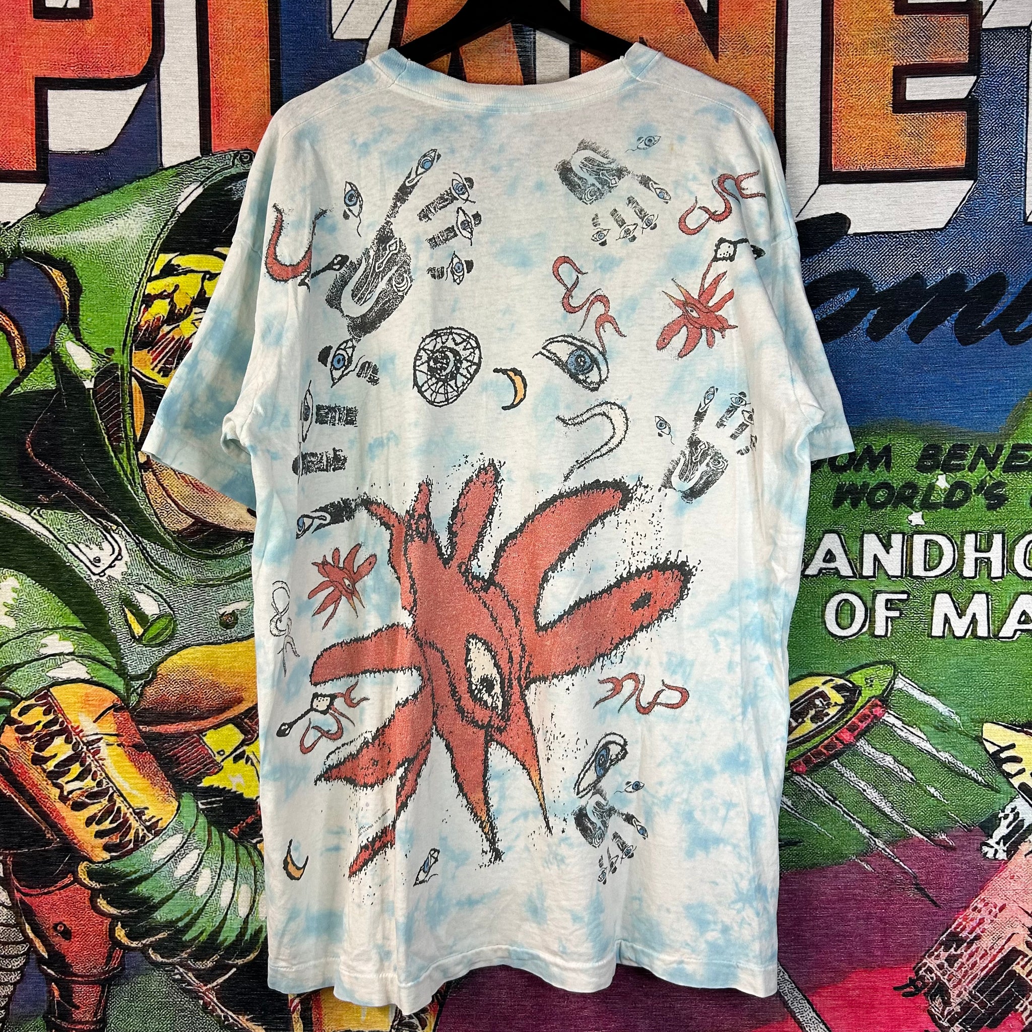 Vintage 90s The Cure Wish Concert Tour 1992 Liquid Blue AOP Tee Size X ...